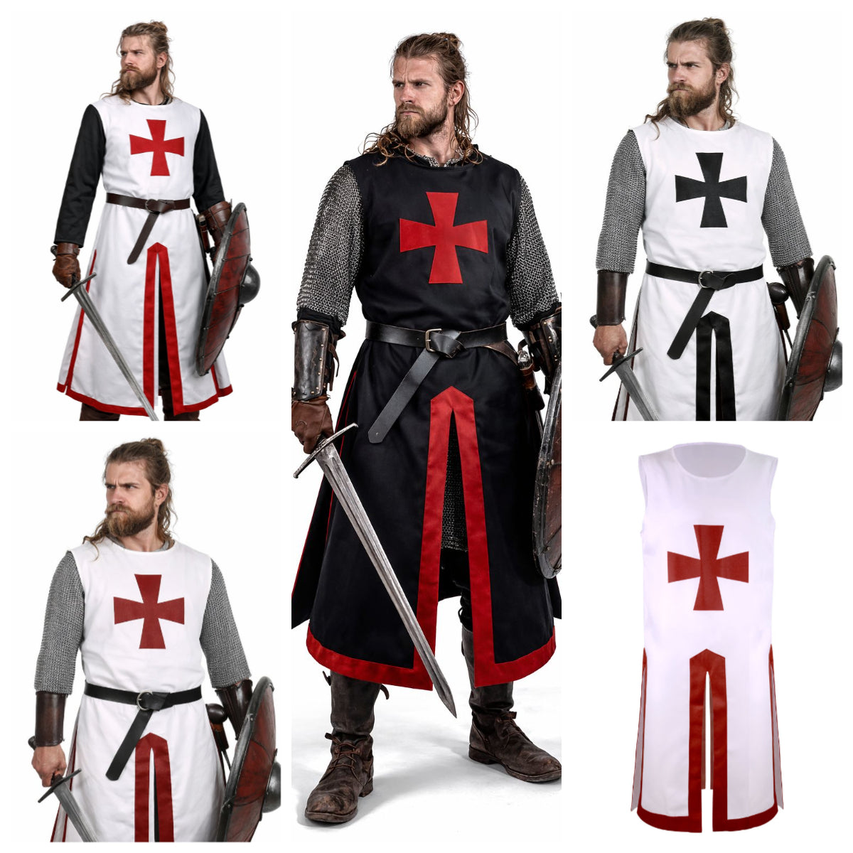 Medieval Tunic Royal Knight The Knights Templar Mens Warrior Crusader ...
